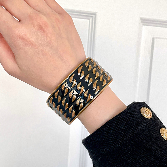 CHANEL | Jewelry | Chanel 997 Made Cc Mark Design Bangle Black | Poshmark
